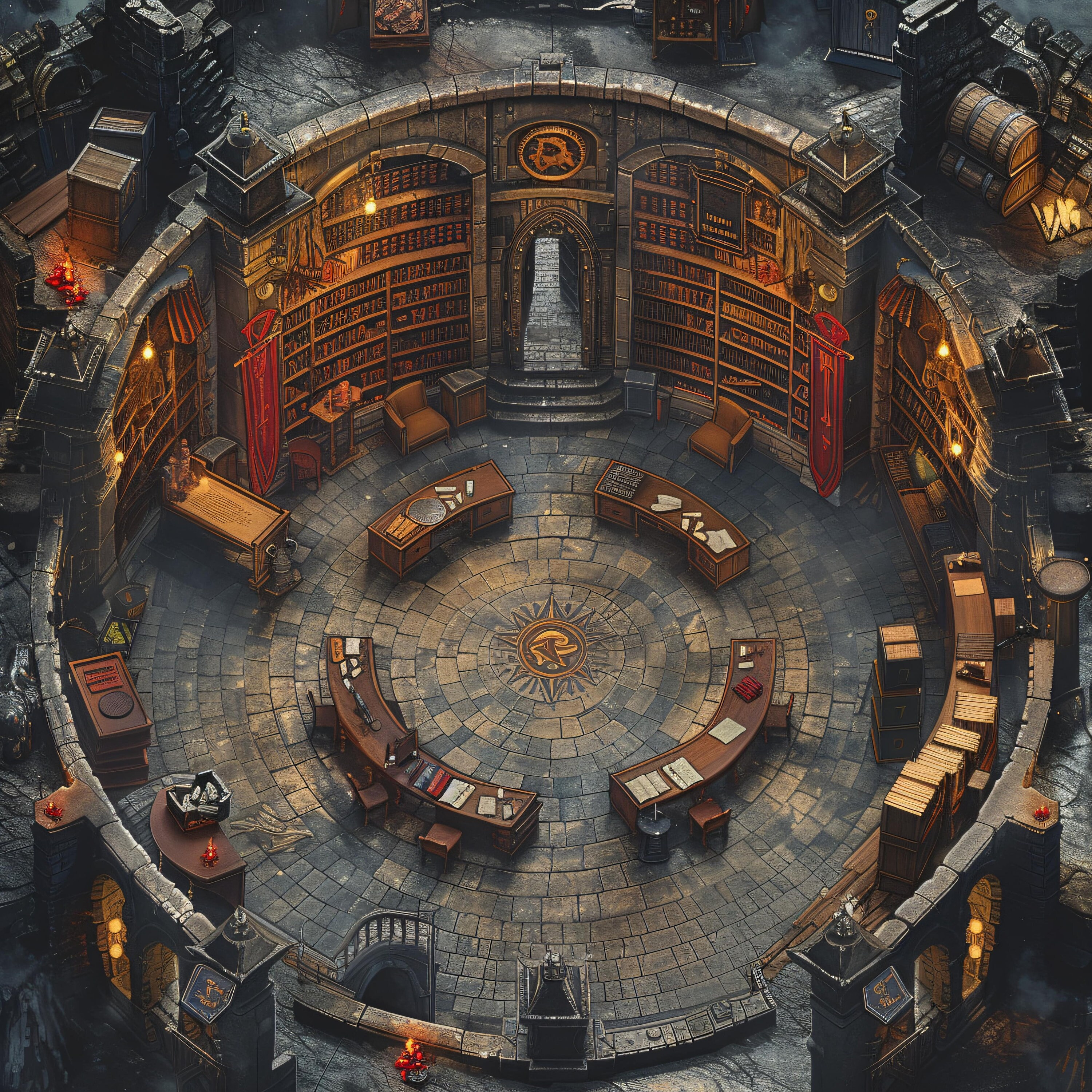 10 Library Battle Maps, Dnd Battlemap, Pathfinder, D&D, Dungeons and ...