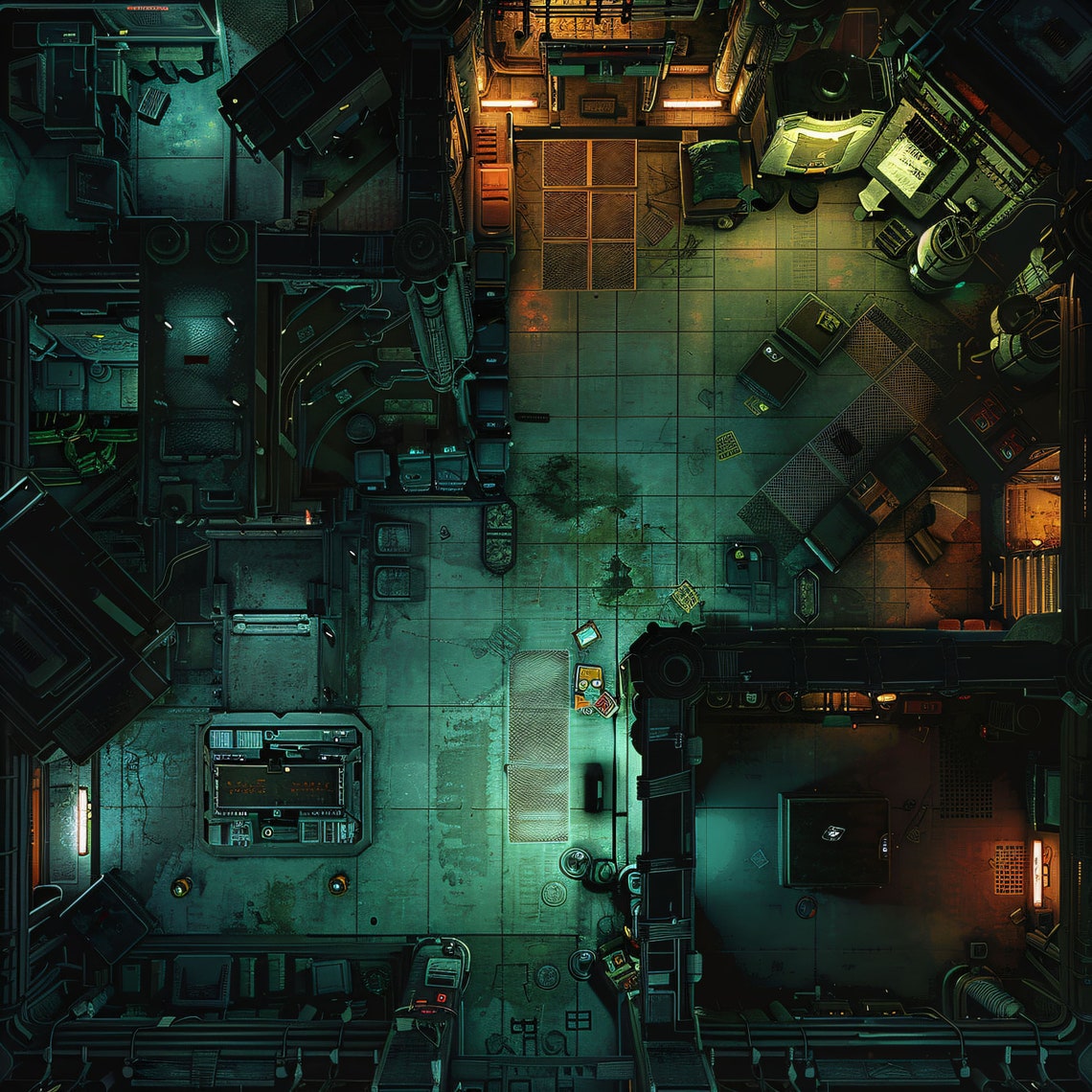 10 Cyberpunk Lab Battlemaps, Sci Fi, Dnd Battle Map, Cyberpunk, D&D ...