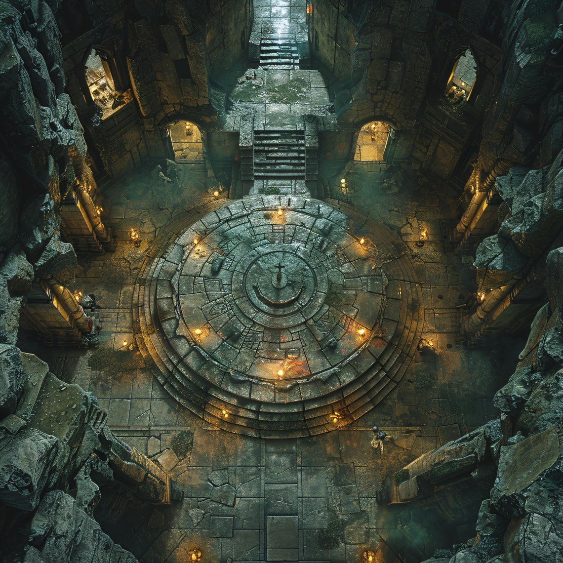 10 Gridless Underground Ruins Battle Maps | VTT Pack for Dnd ...