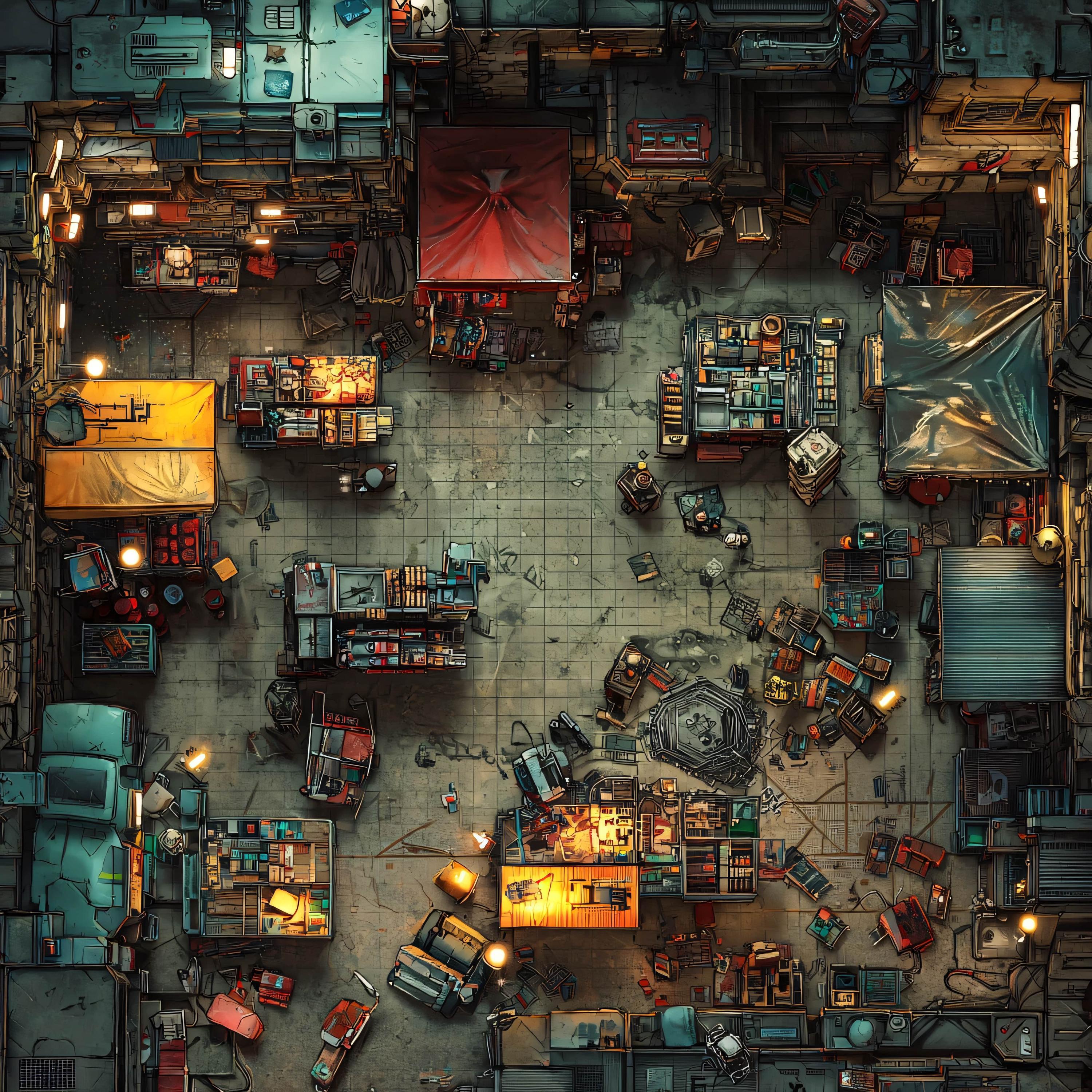 10 Cyberpunk Open Air Market Battlemaps, Sci Fi, Dnd Battle Map, D&D ...