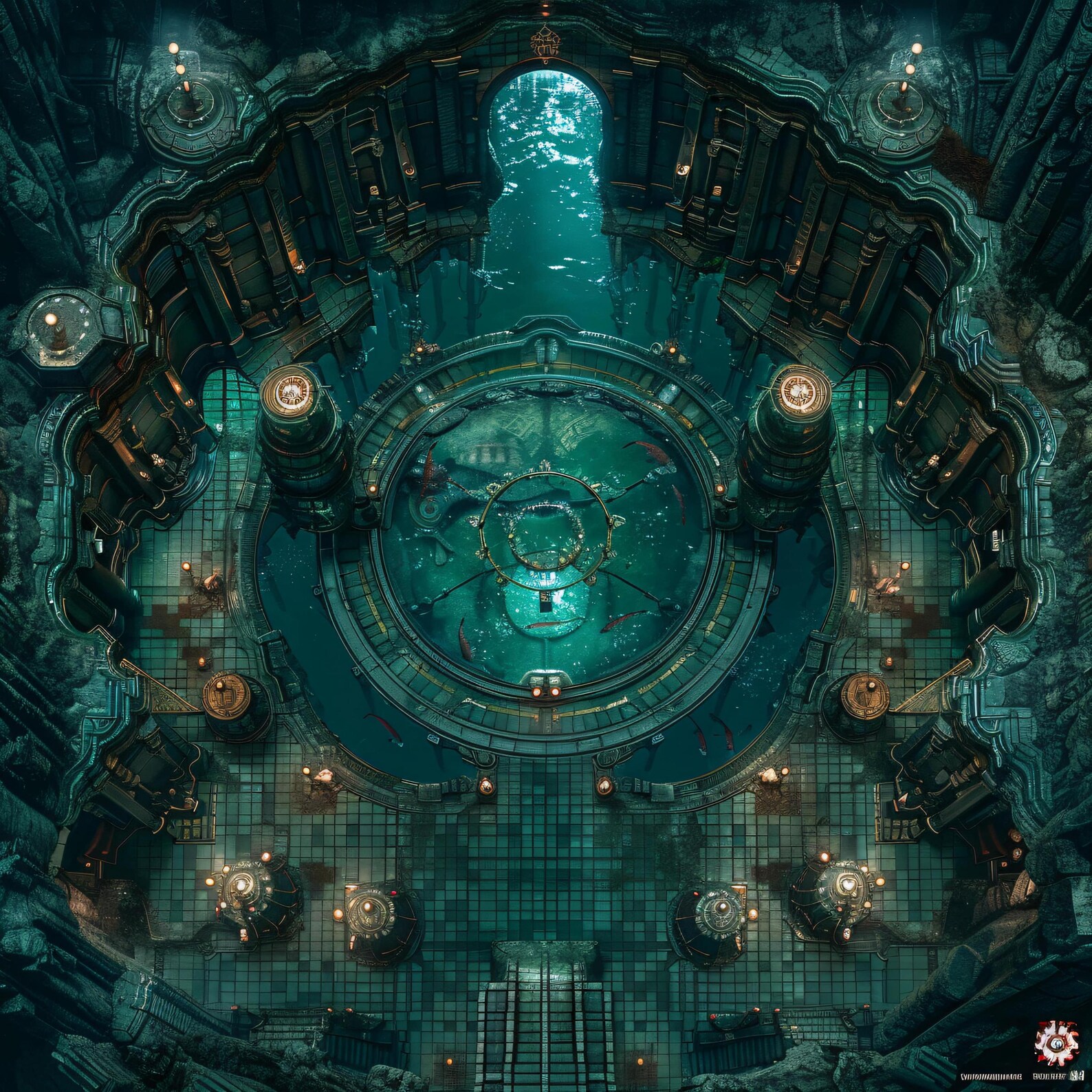 10 Cyberpunk Temple Battlemaps, Sci Fi, Dnd Battle Map, Cyberpunk, D&D ...