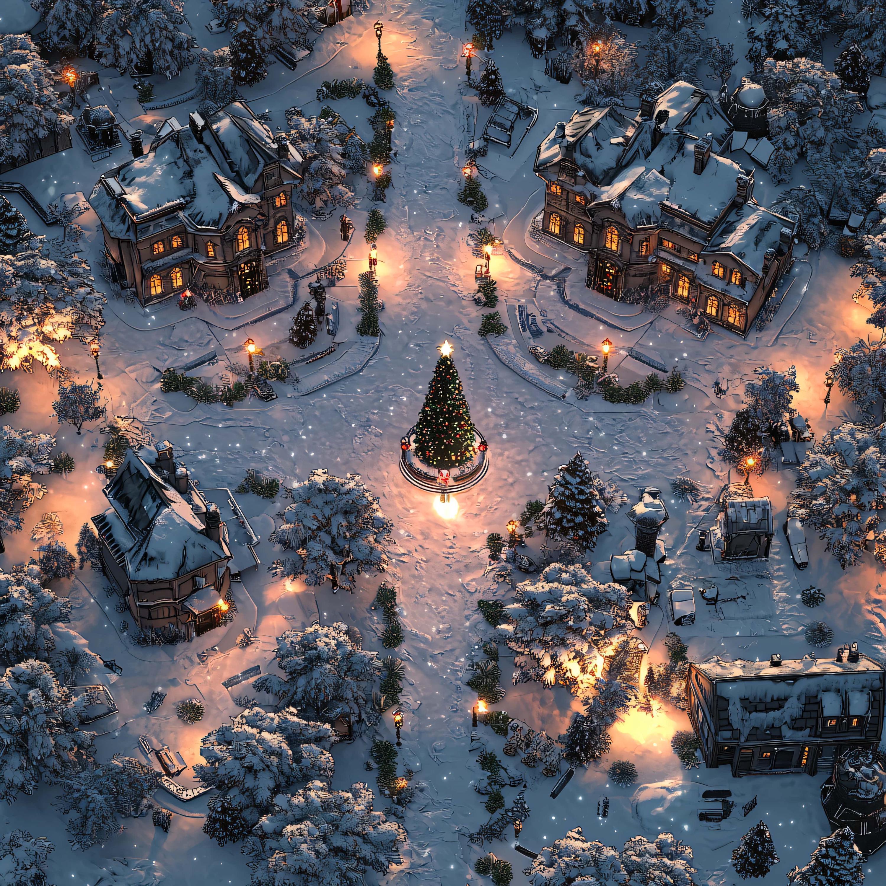 10 More Christmas / Holiday Battle Maps, Pathfinder, D&D, Dungeons and ...