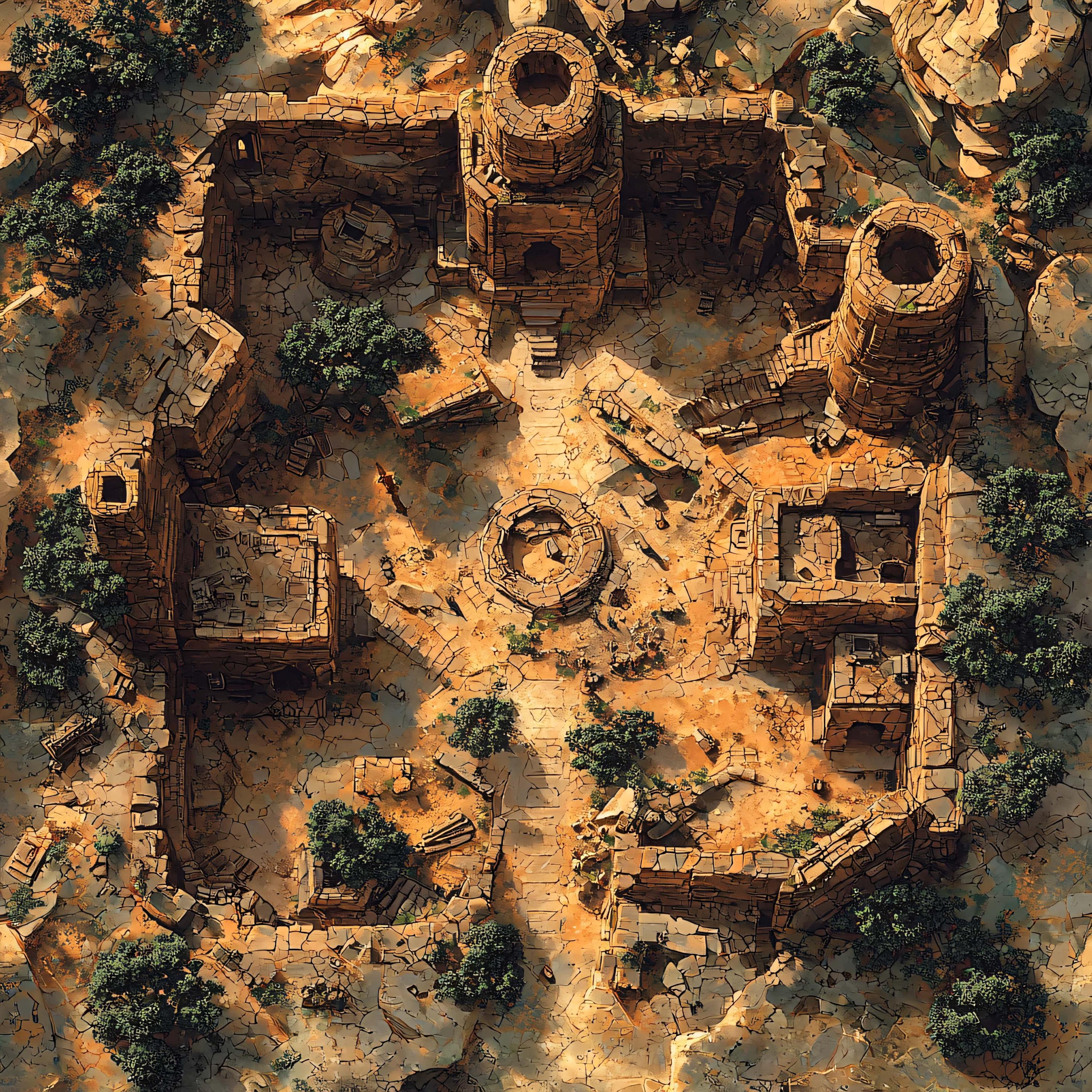 10 Ruined City Battle Maps, Dnd Battle Map, Pathfinder, D&D, Battlemap ...