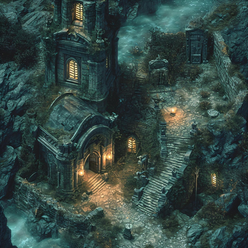 10 Tomb and Grave Battle Maps 2 , Dnd, Pathfinder, D&D, Battlemap ...