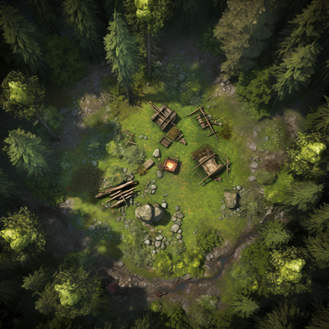 16 Camp Maps, Dnd Battle Map, Pathfinder, D&D, Battlemap, Dungeons and ...