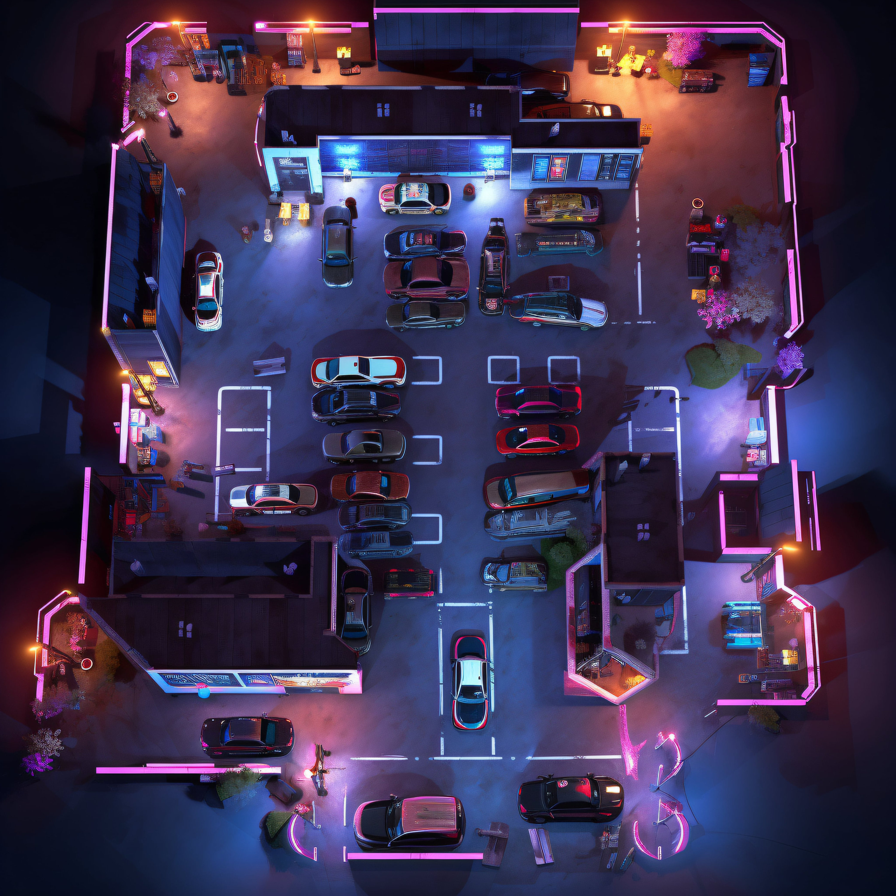 13 Cyberpunk Exterior Battlemaps, Sci Fi, Dnd Battle Map, Cyberpunk, D ...