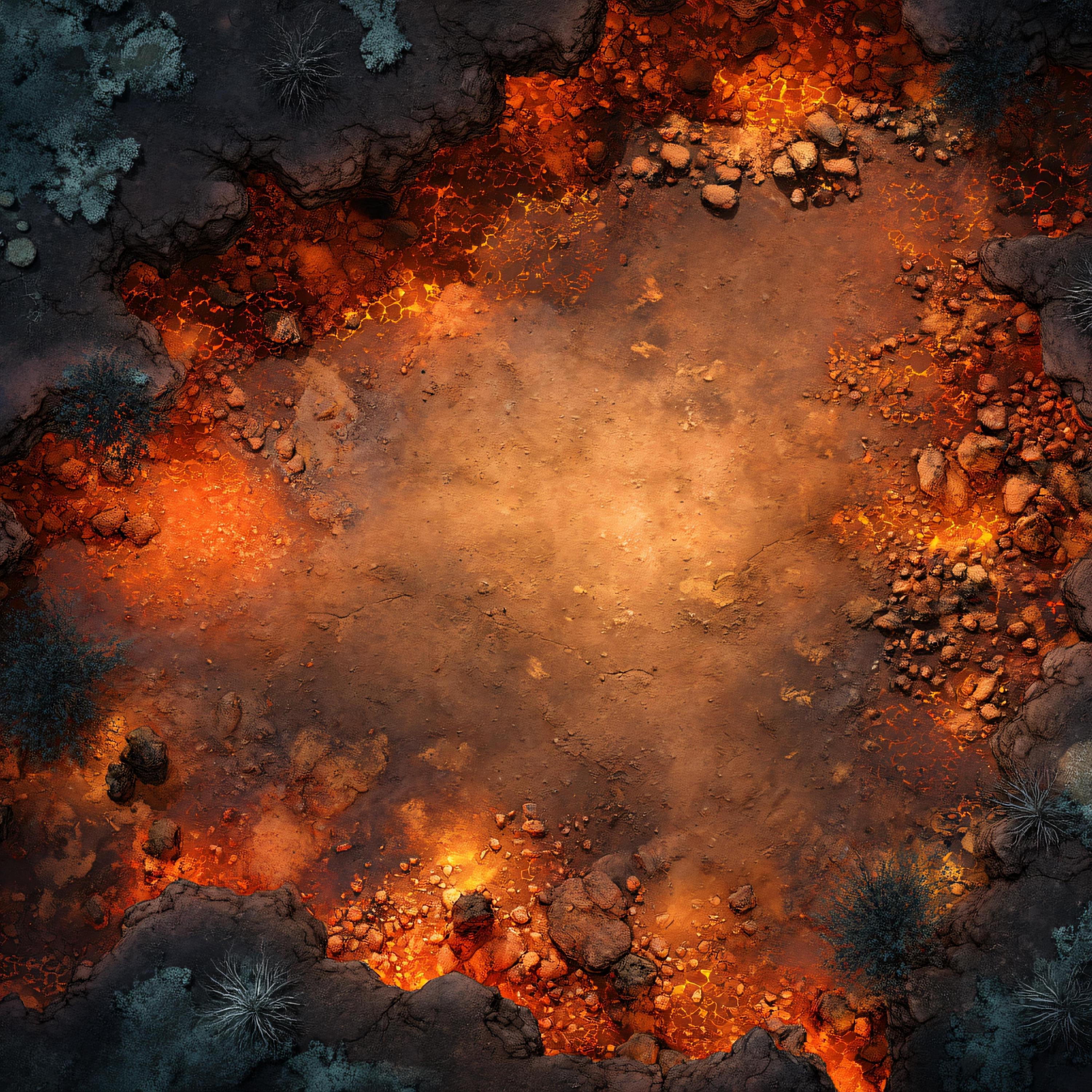 10 Gridless Fire Lands Battle Maps | VTT Pack for Dnd, Pathfinder ...