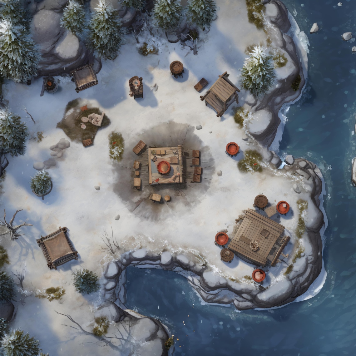 16 Camp Maps, Dnd Battle Map, Pathfinder, D&D, Battlemap, Dungeons and ...