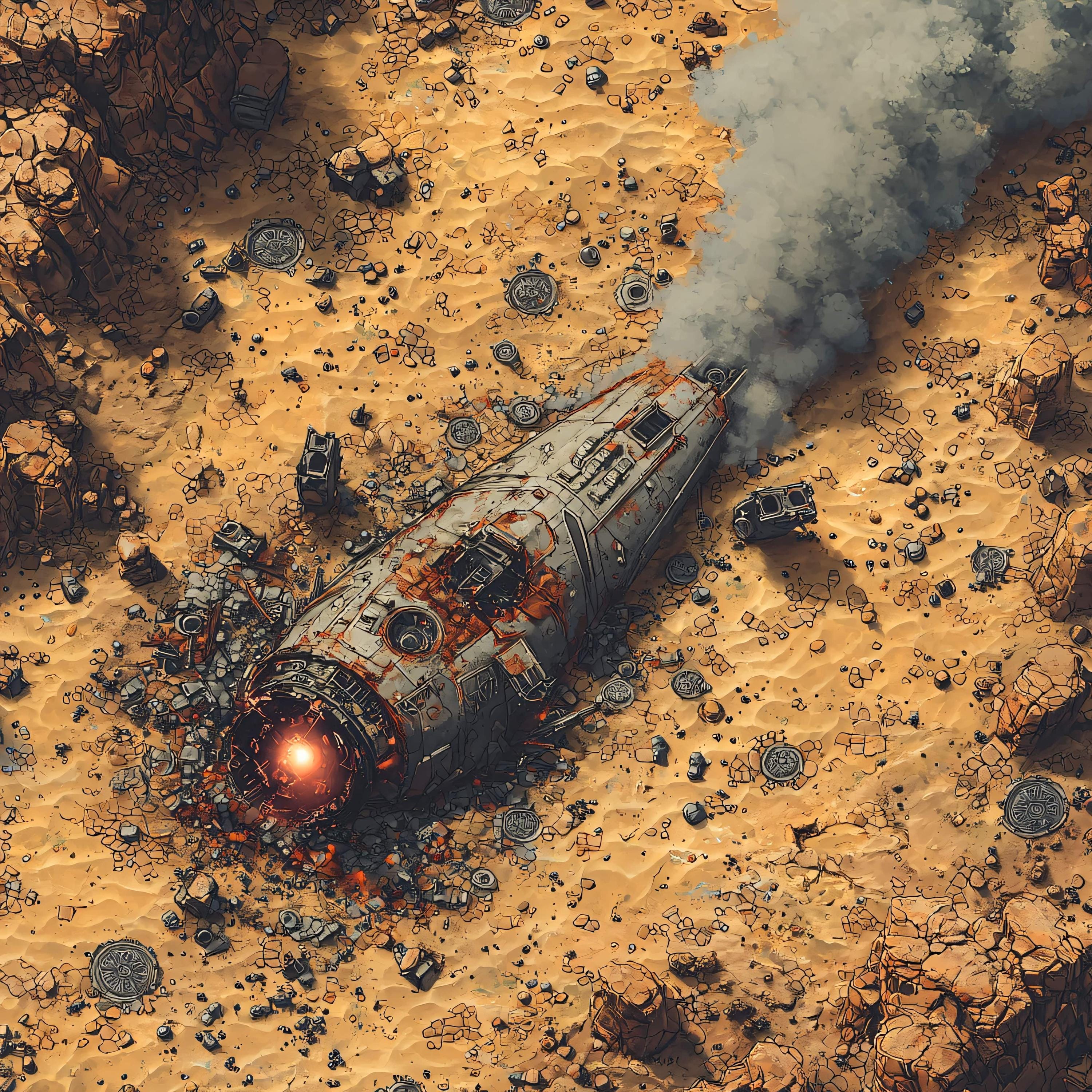 10 Cyberpunk Ship/spaceship Wreck Battlemaps, Sci Fi, Dnd Battle Map, D ...