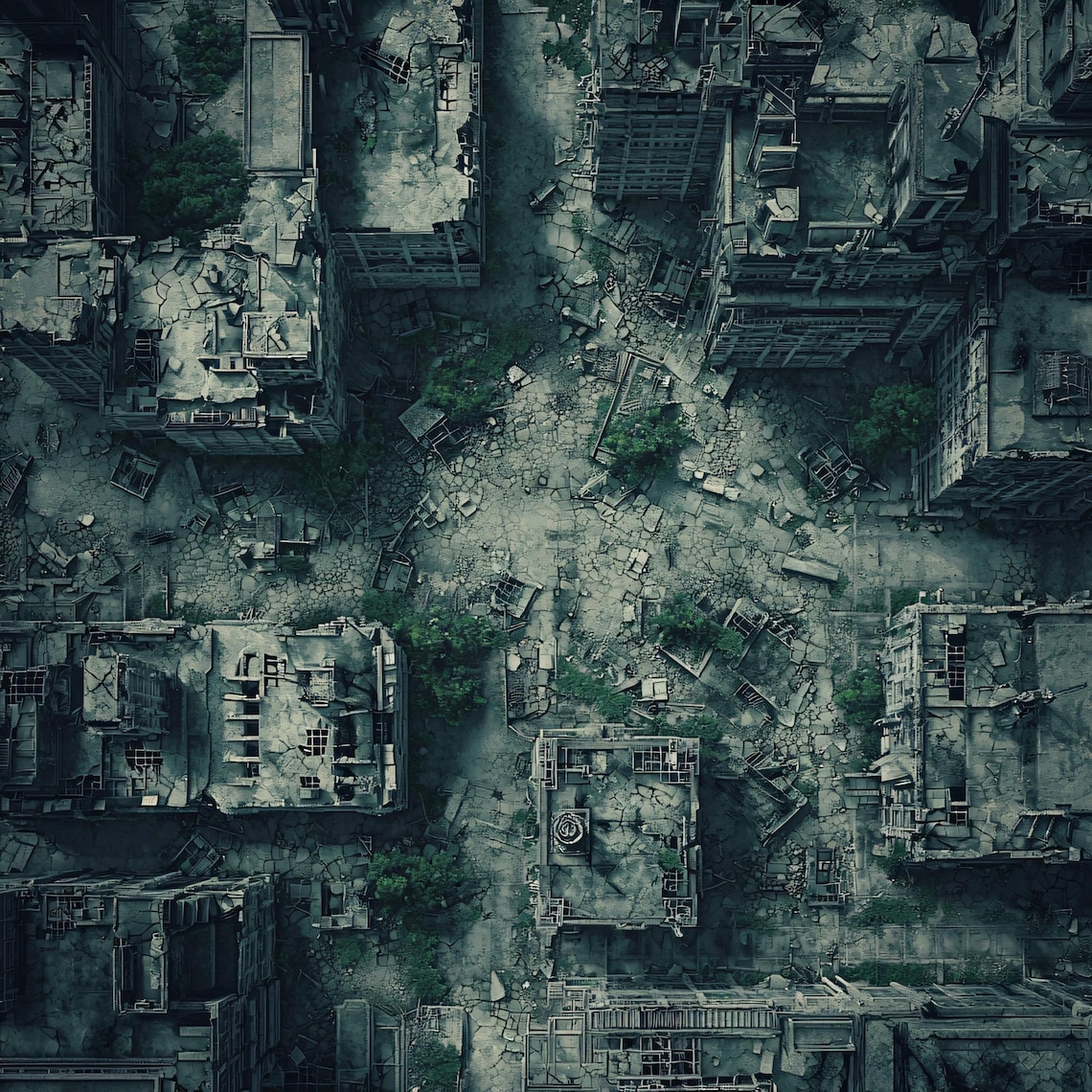 10 Gridless Cyberpunk City Ruins Battlemaps | VTT Pack for Shadowrun ...
