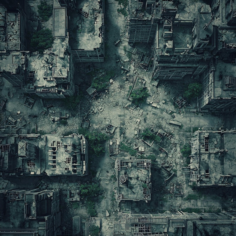 10 Gridless Cyberpunk City Ruins Battlemaps | VTT Pack for Shadowrun ...