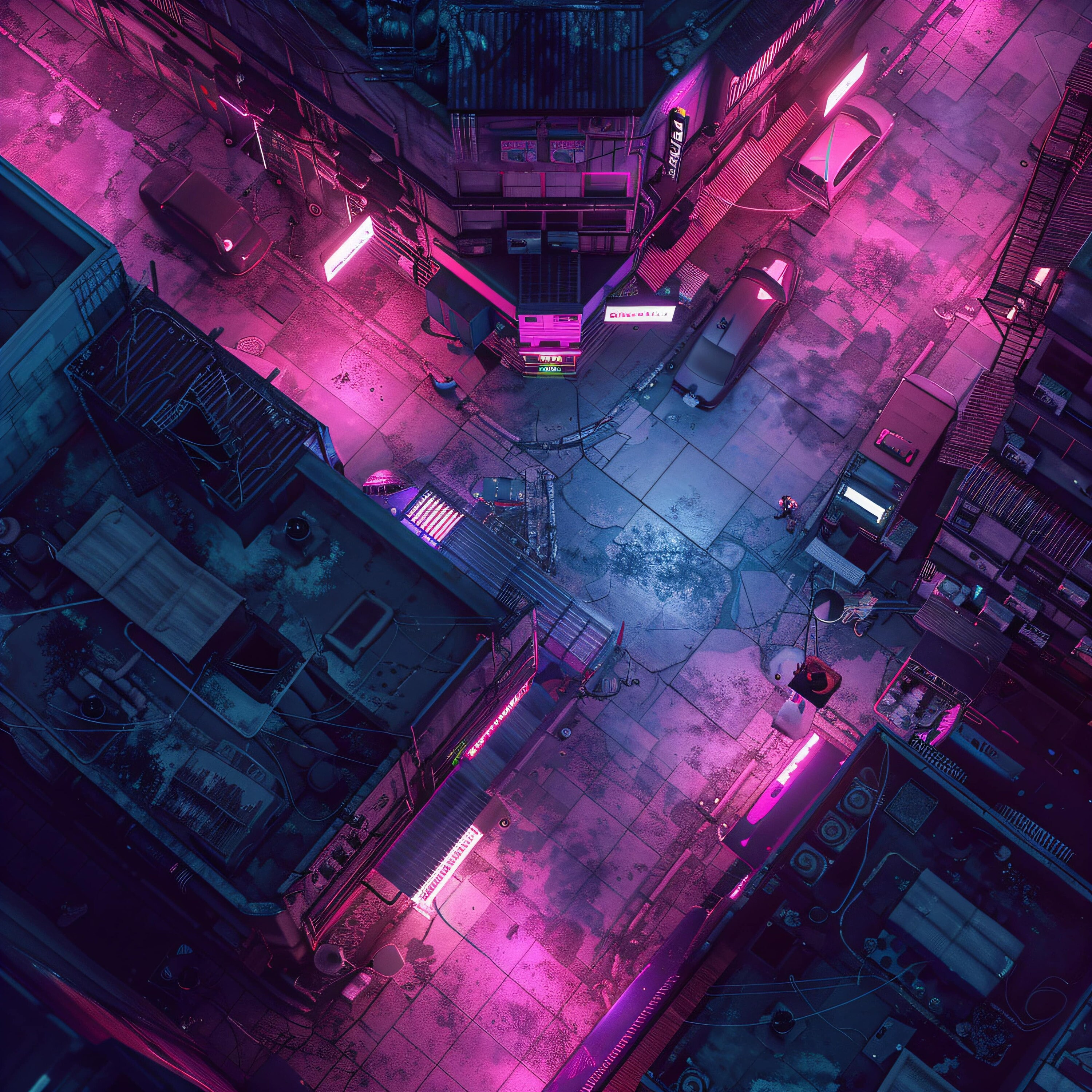10 Cyberpunk Alley Battlemaps, Sci Fi, Dnd Battle Map, Cyberpunk, D&D ...
