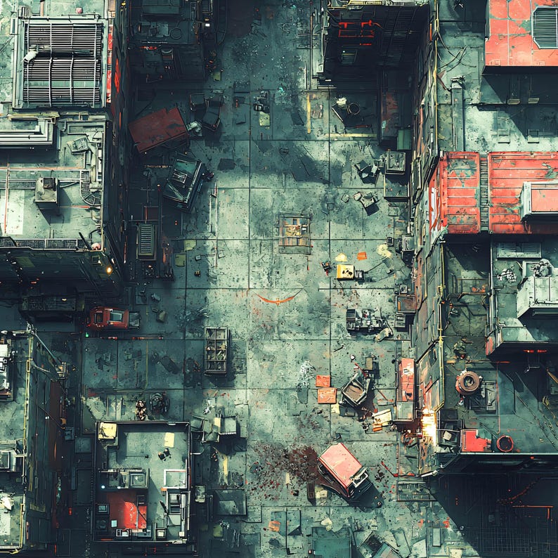 10 Cyberpunk Industrial Battlemaps, Sci Fi, Cyberpunk, Battle Map, D&D ...