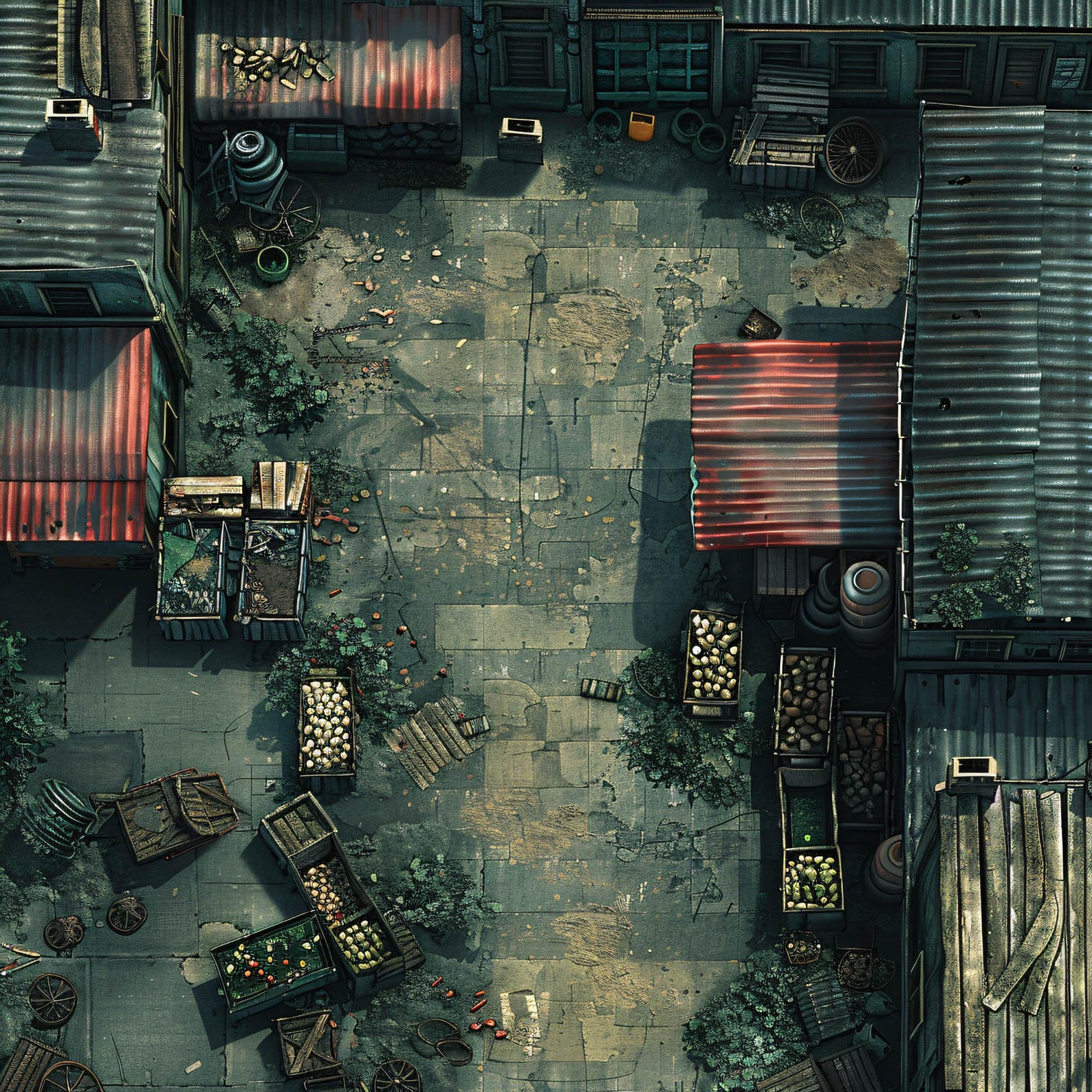 10 Cyberpunk Open Air Market Battlemaps, Sci Fi, Dnd Battle Map, D&D ...