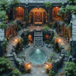 10 Library Battle Maps, Dnd Battlemap, Pathfinder, D&D, Dungeons and ...