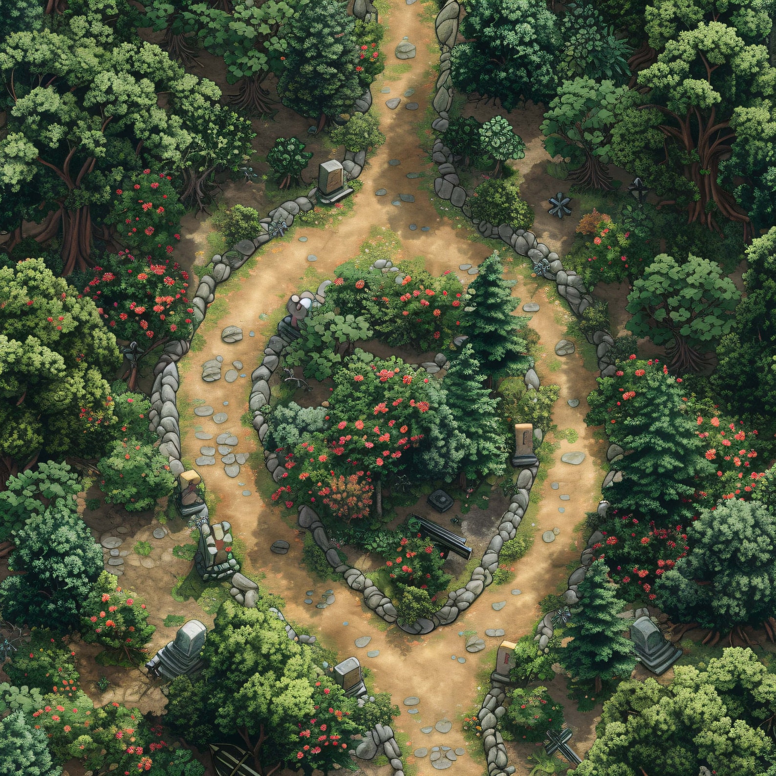 10 Gardens Battle Maps, Dnd Battlemap, Pathfinder, D&D, Dungeons and ...