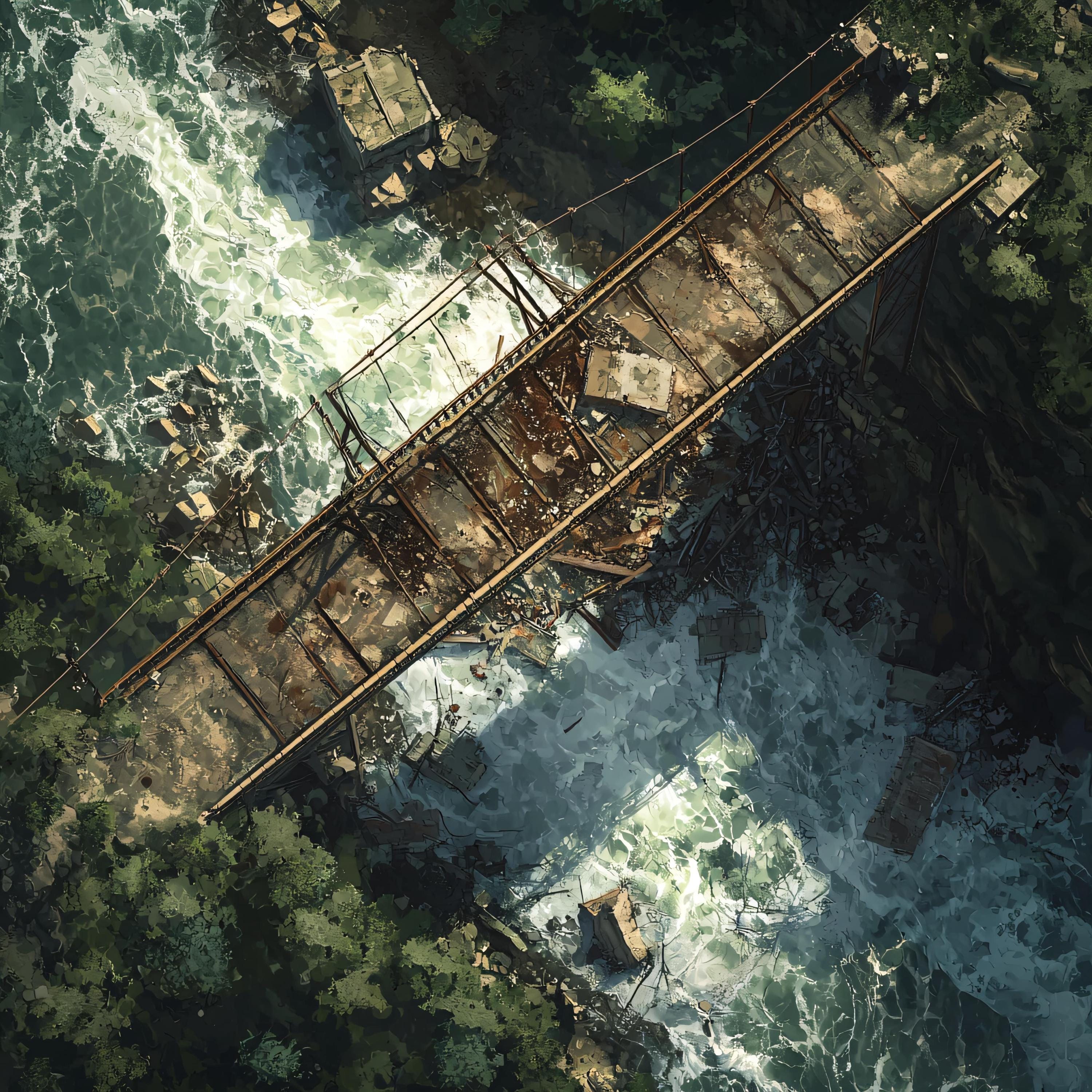 10 Cyberpunk City Ruins Battlemaps, Sci Fi, Cyberpunk, Battle Map, D&D ...
