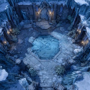 10 Gridless Ice Castle Battle Maps | VTT Pack for Dnd, Pathfinder ...