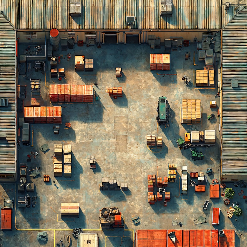 10 Cyberpunk Warehouse Battlemaps 2, Sci Fi, Dnd Battlemap, Cyberpunk ...