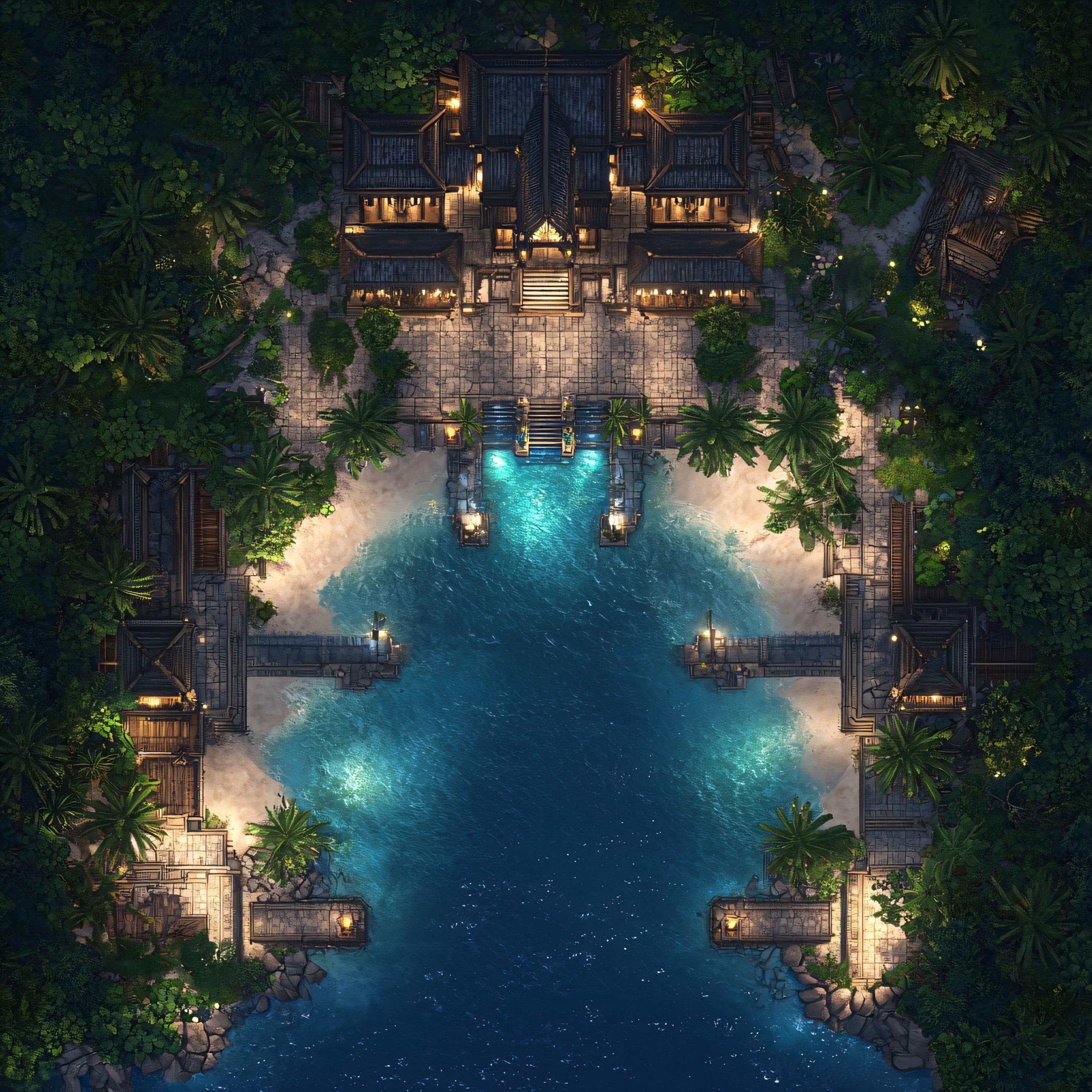10 Cyberpunk Coast Battlemaps, Sci Fi, Dnd Battlemap, Cyberpunk, D&D ...