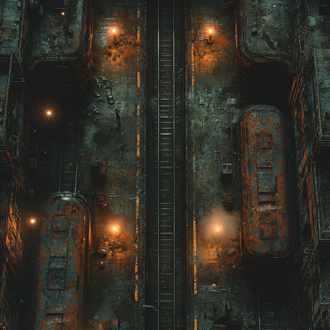 10 Cyberpunk Train / Railroad Battlemaps, Sci Fi, Dnd Battle Map, D&D ...