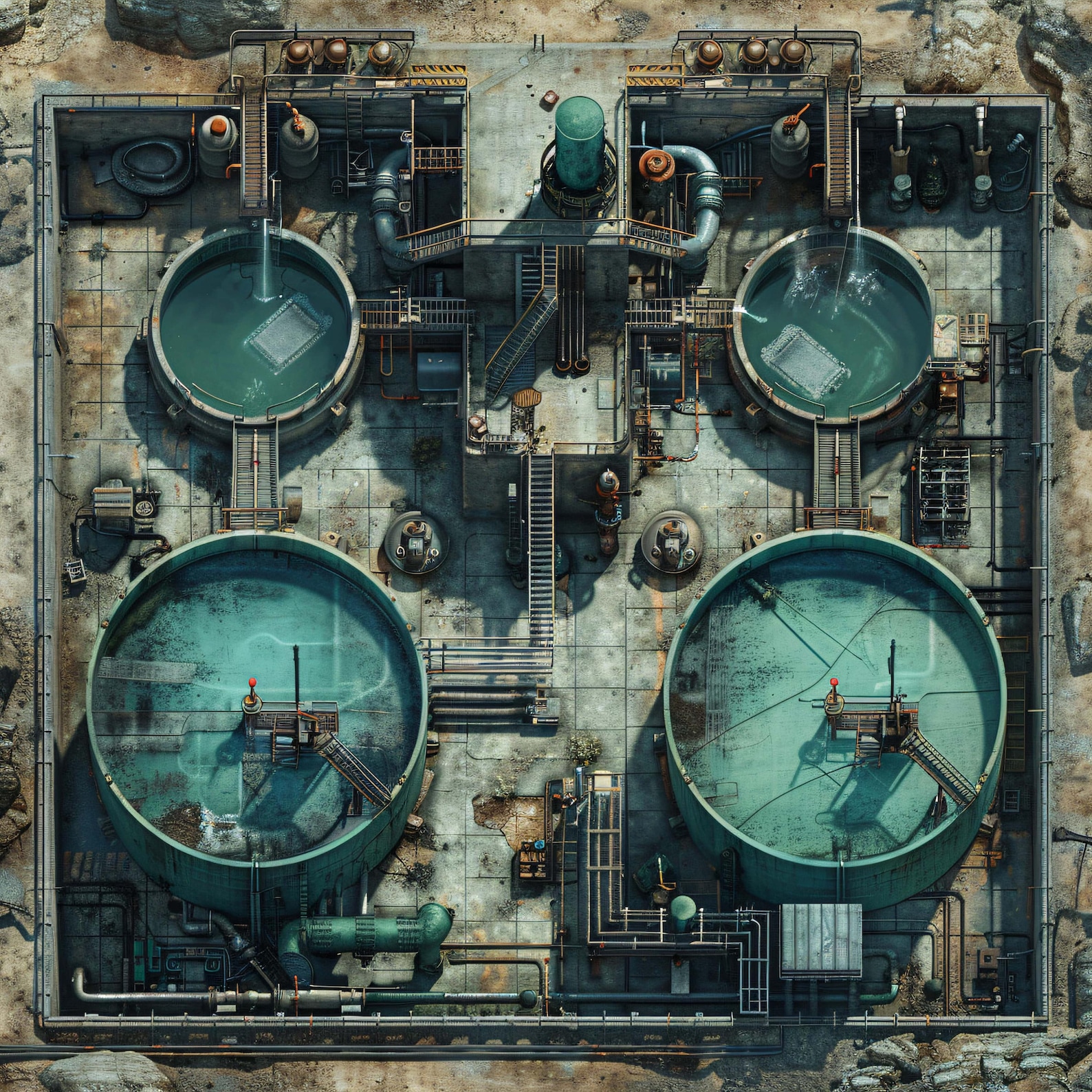 10 Cyberpunk Refinery Battlemaps, Sci Fi, Cyberpunk, D&D, Shadowrun ...