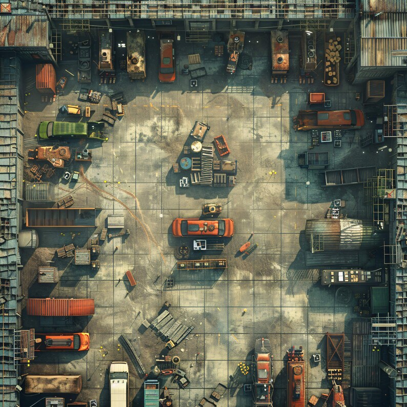 10 Cyberpunk Garage/chop Shop Battlemaps, Sci Fi, Cyberpunk, D&D ...