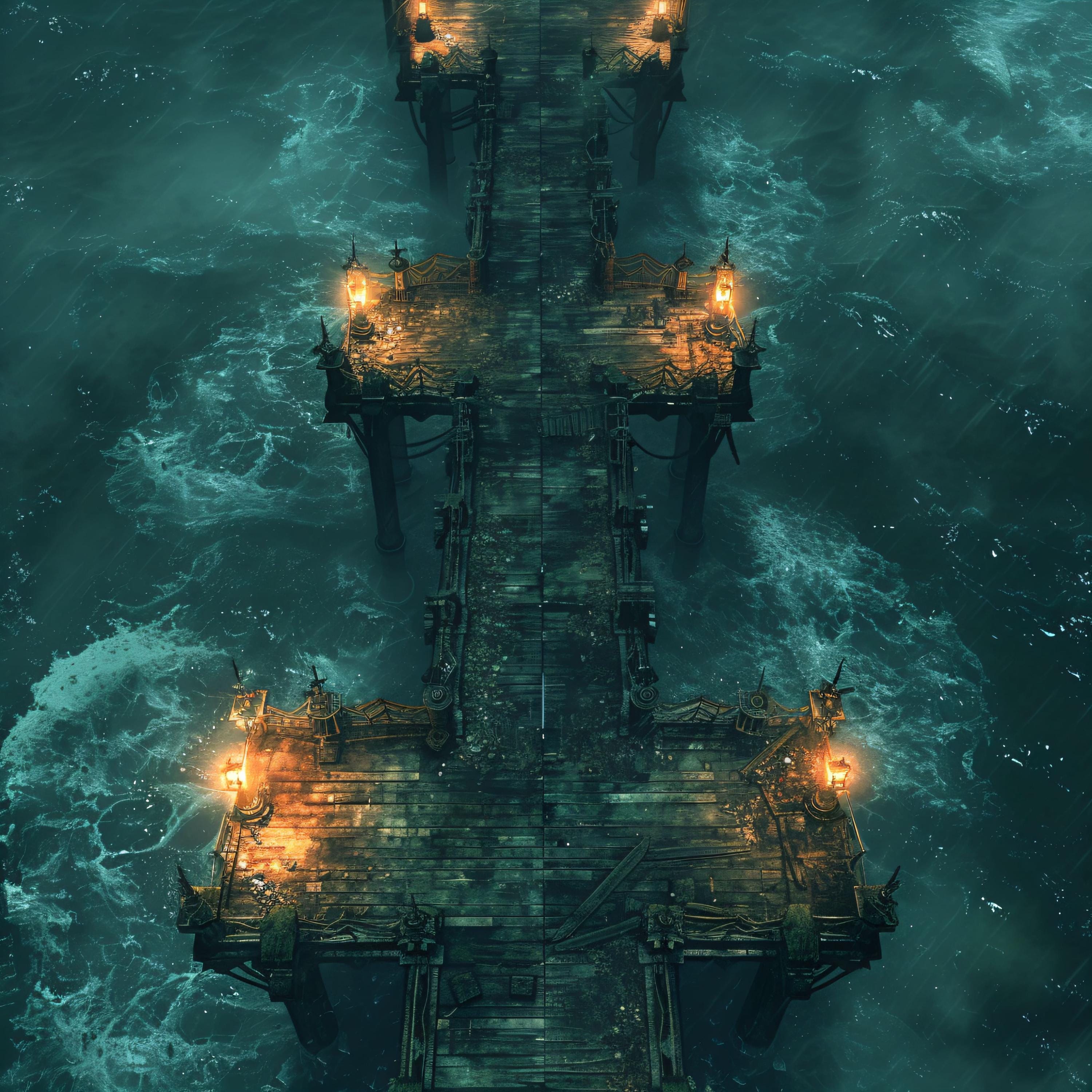10 Cyberpunk River Battlemaps, Sci Fi, Cyberpunk, Battle Map, D&D ...