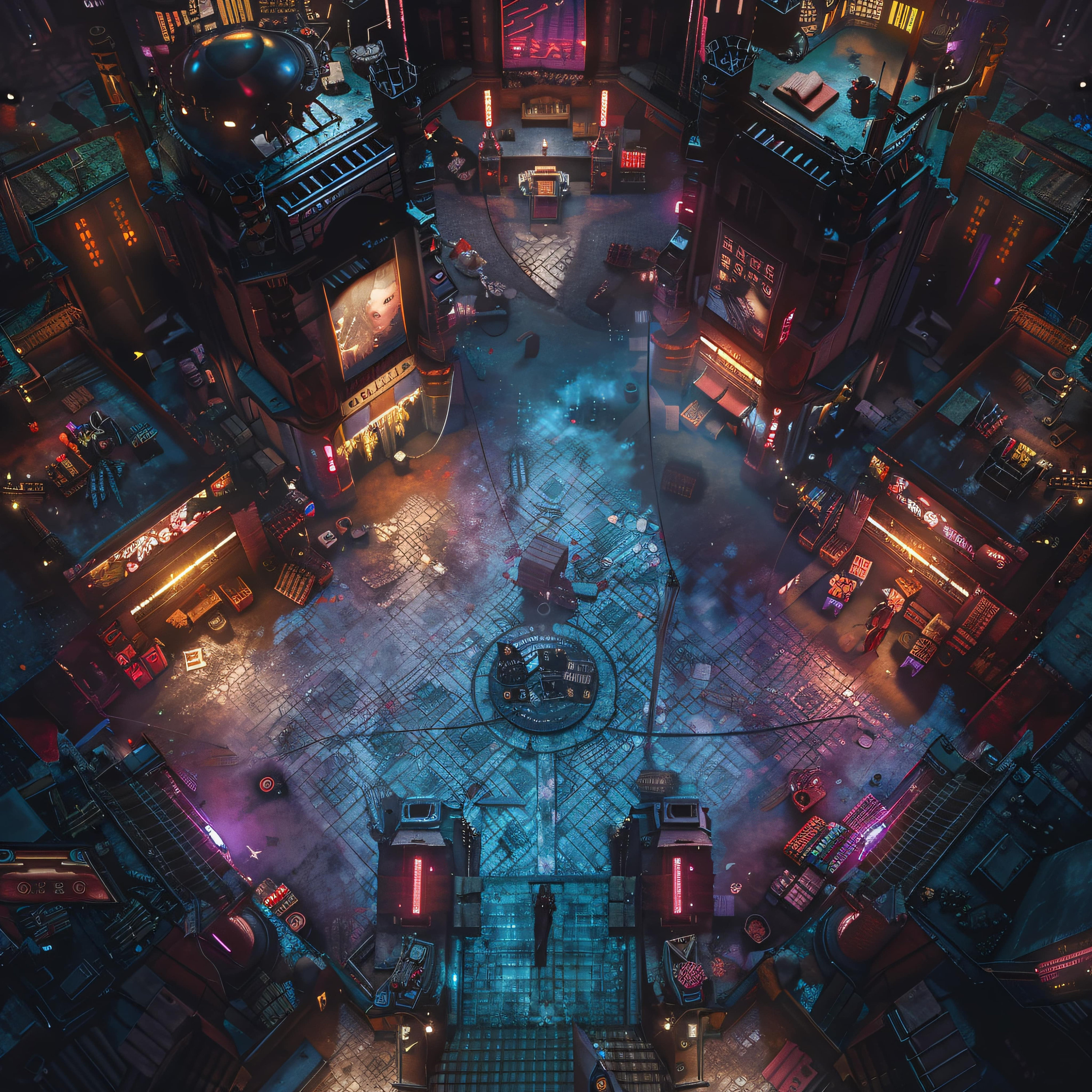 10 Cyberpunk Club Battlemaps, Sci Fi, Dnd Battle Map, Cyberpunk, D&D ...