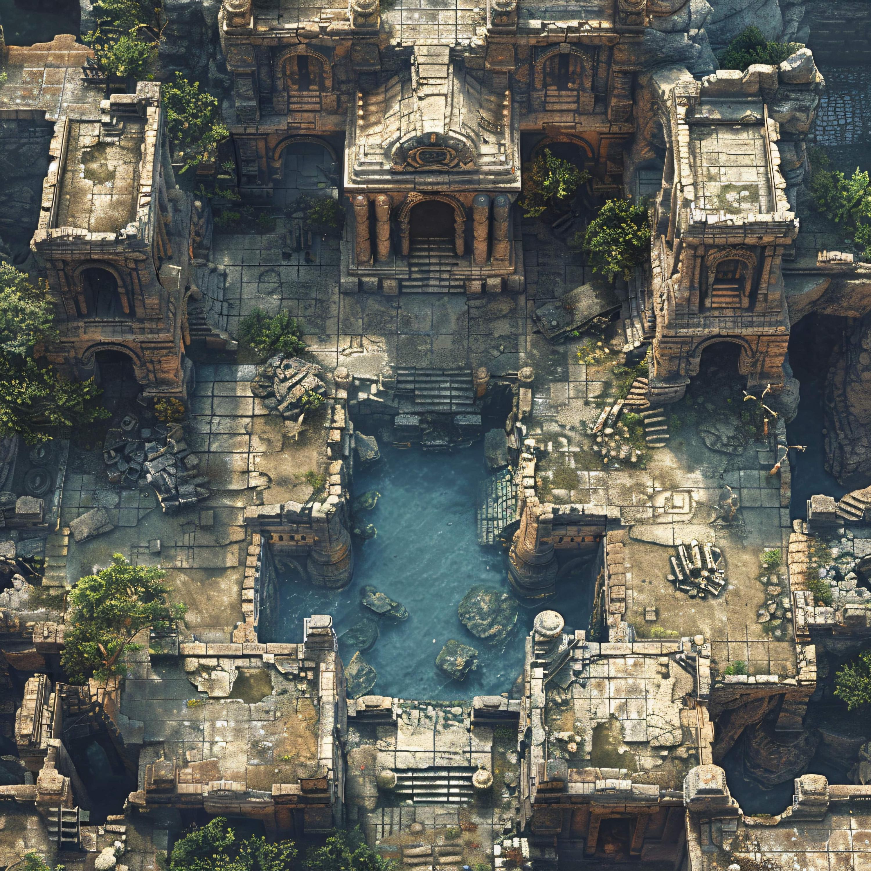 10 Jungle Ruins Battle Maps, Dnd, Pathfinder, D&D, Battlemap, Dungeons ...