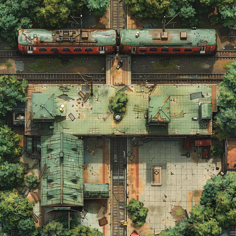 10 Cyberpunk Train / Railroad Battlemaps, Sci Fi, Dnd Battle Map, D&D ...