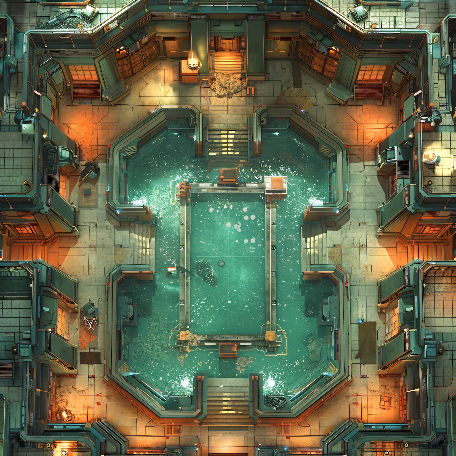 10 Cyberpunk Tower Battlemaps, Sci Fi, Dnd Battle Map, Cyberpunk, D&D ...