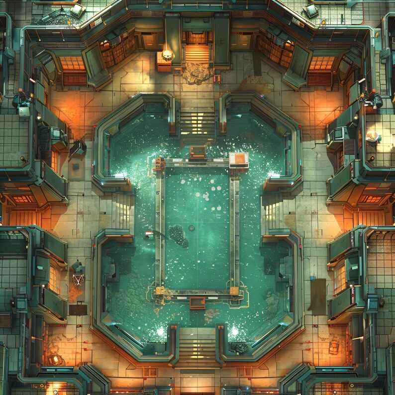 10 Cyberpunk Tower Battlemaps, Sci Fi, Dnd Battle Map, Cyberpunk, D&D, Shadowrun, Roll20 ...
