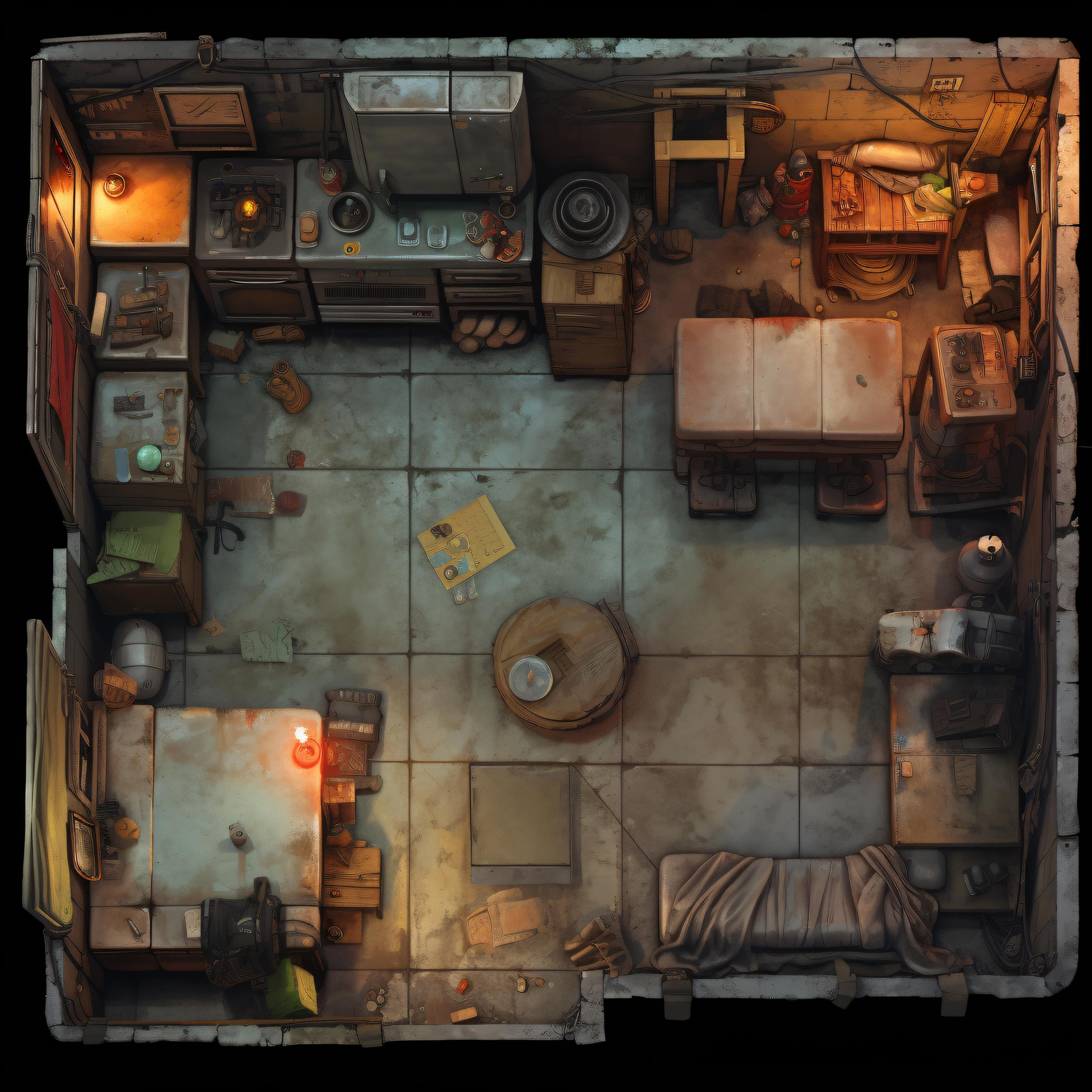 10 mapas de batalha interiores Cyberpunk, ficção científica, mapa de ...