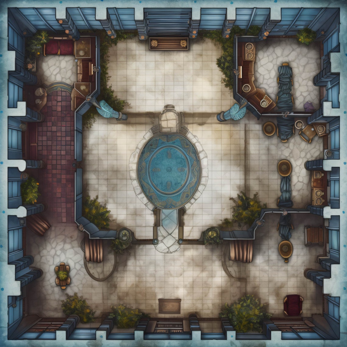 10 Mansion Battle Maps, Dnd Battle Map, Pathfinder, D&D, Battlemap ...