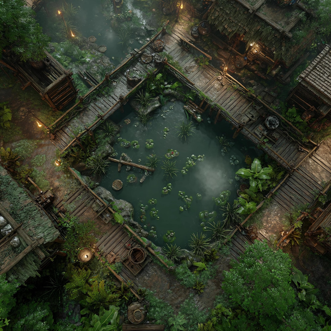 10 Gridless Swamp Life Battle Maps | VTT Pack for Dnd, Pathfinder ...