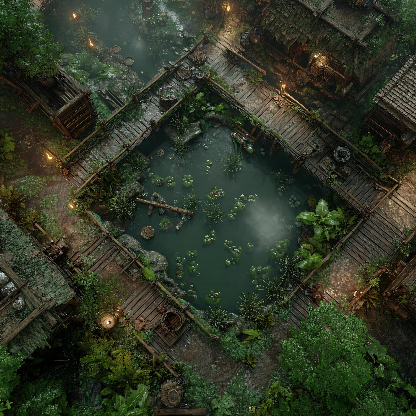 10 Gridless Swamp Life Battle Maps | VTT Pack for Dnd, Pathfinder ...