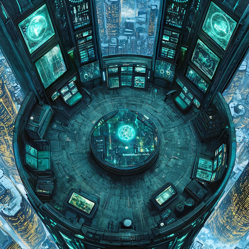 10 Cyberpunk Corpo Office Office Map Maps 2, Sci Fi, DnD Map, Cyberpunk ...