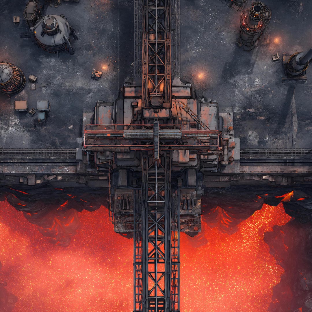10 Cyberpunk Fire/volcano Battlemaps, Sci Fi, Battle Map, Cyberpunk, D ...
