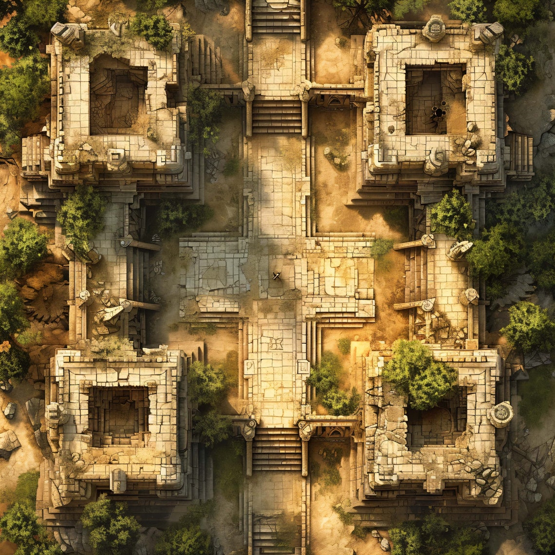 10 Ruin Battle Maps , Dnd Battle Map, Pathfinder, D&D, Battlemap ...