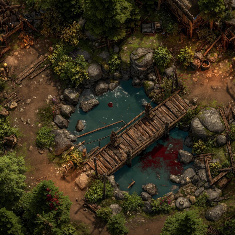 10 Gridless Wrecked Village Battle Maps | VTT Pack for Dnd, Pathfinder ...