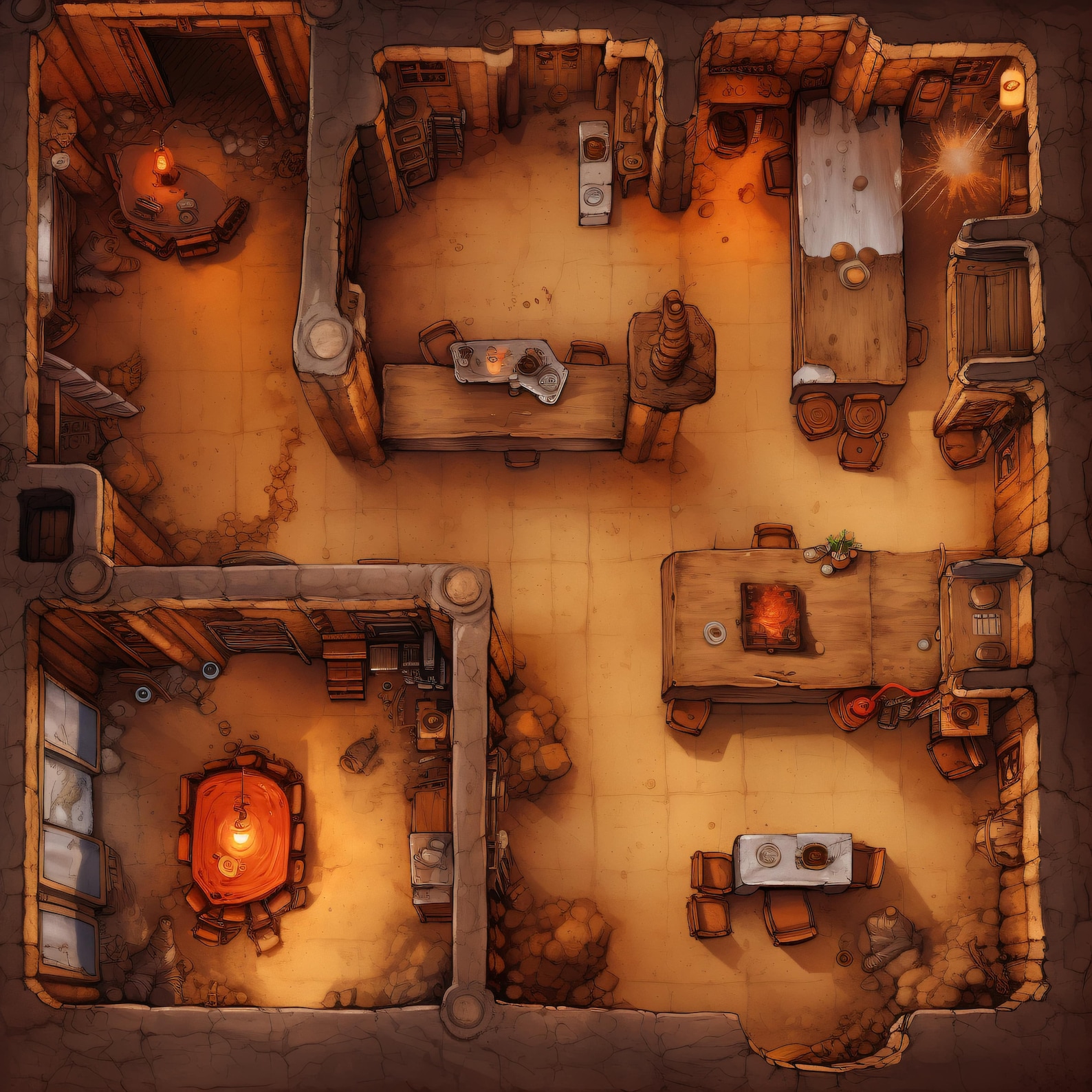 10 Tavern Battle Maps, Dnd Battle Map, Pathfinder, D&D, Battlemap ...