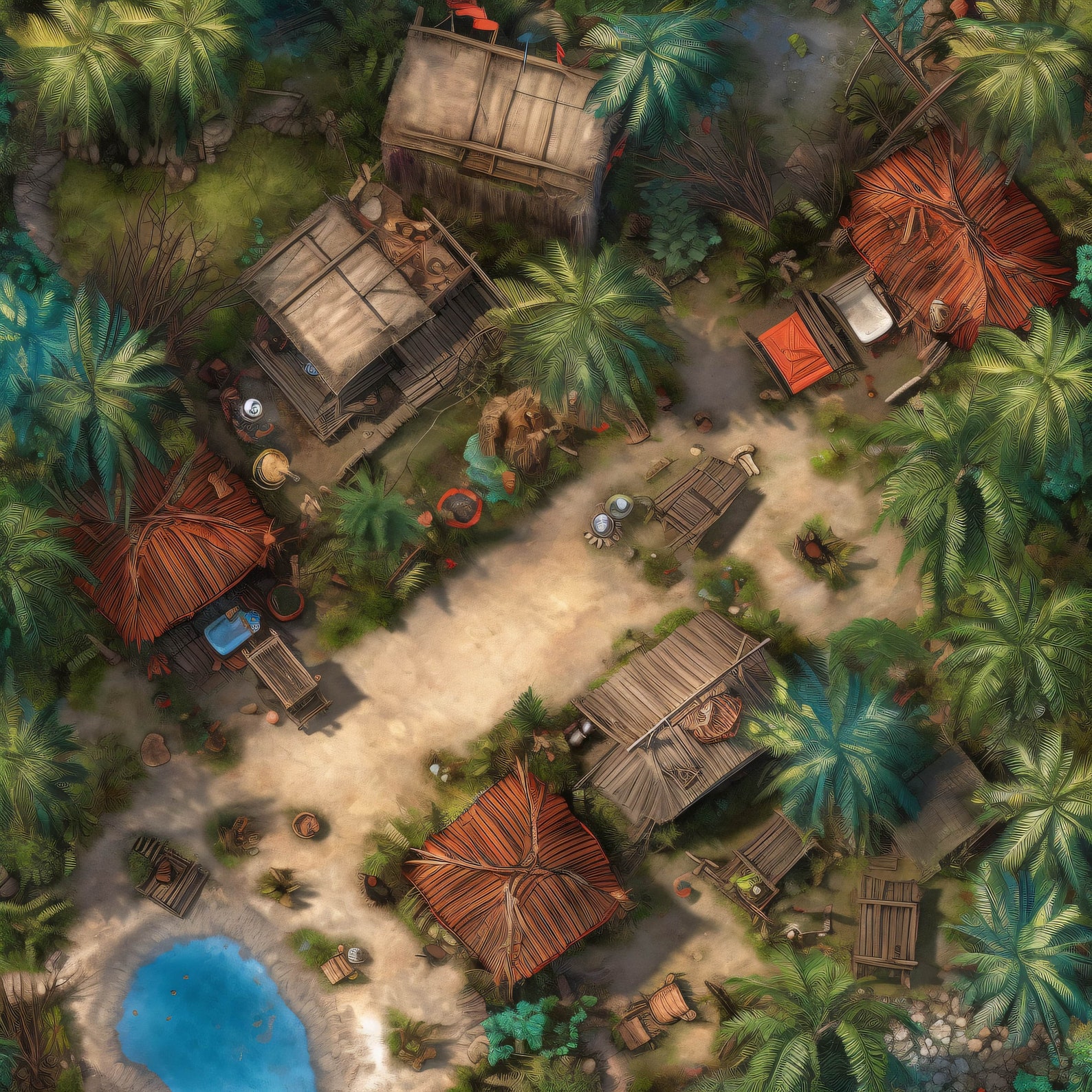 10 Market Battle Maps, Dnd Battlemap, Pathfinder, D&D, Battlemap ...