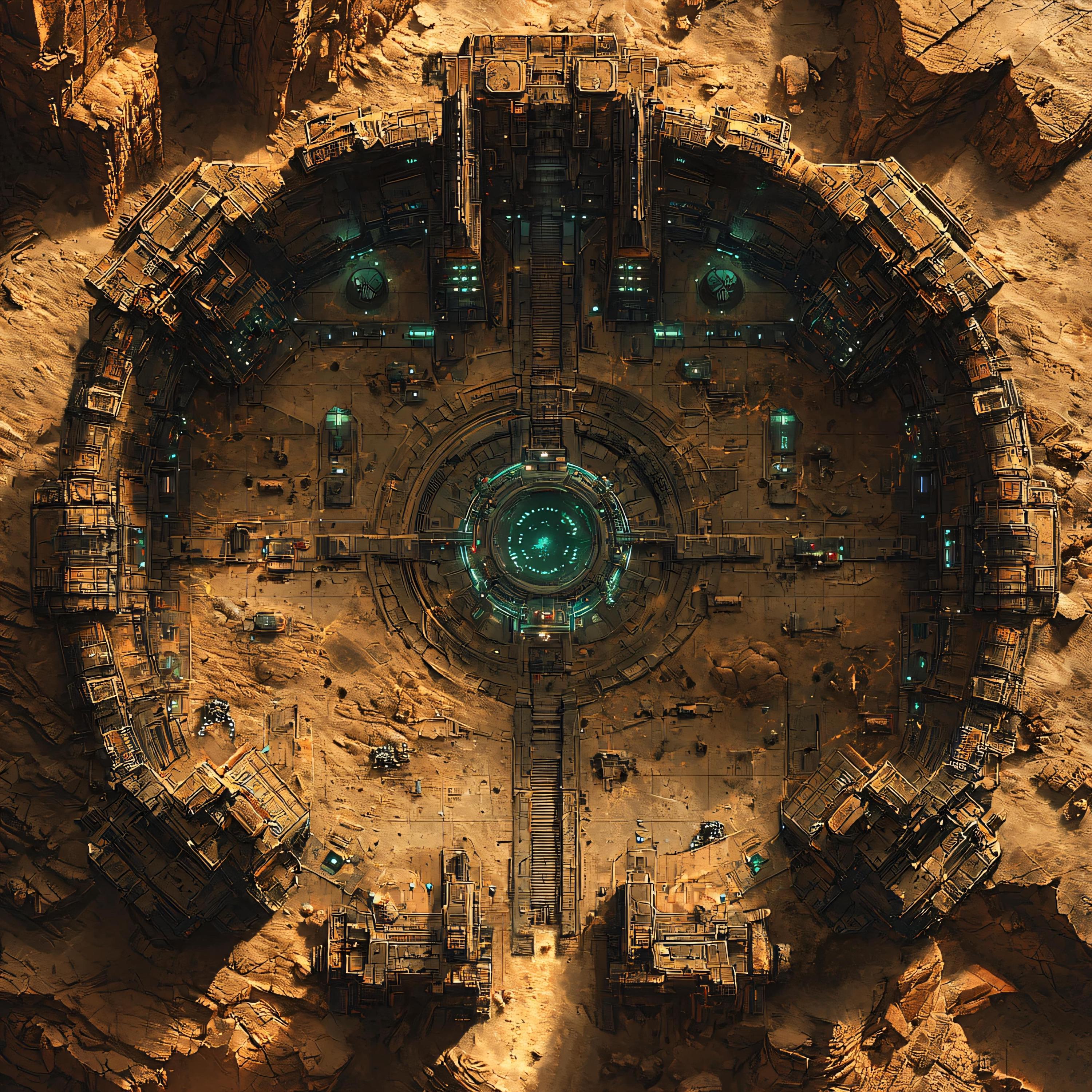 10 Cyberpunk Spaceport Battlemaps, Battle Map, Sci Fi, Cyberpunk, D&D ...