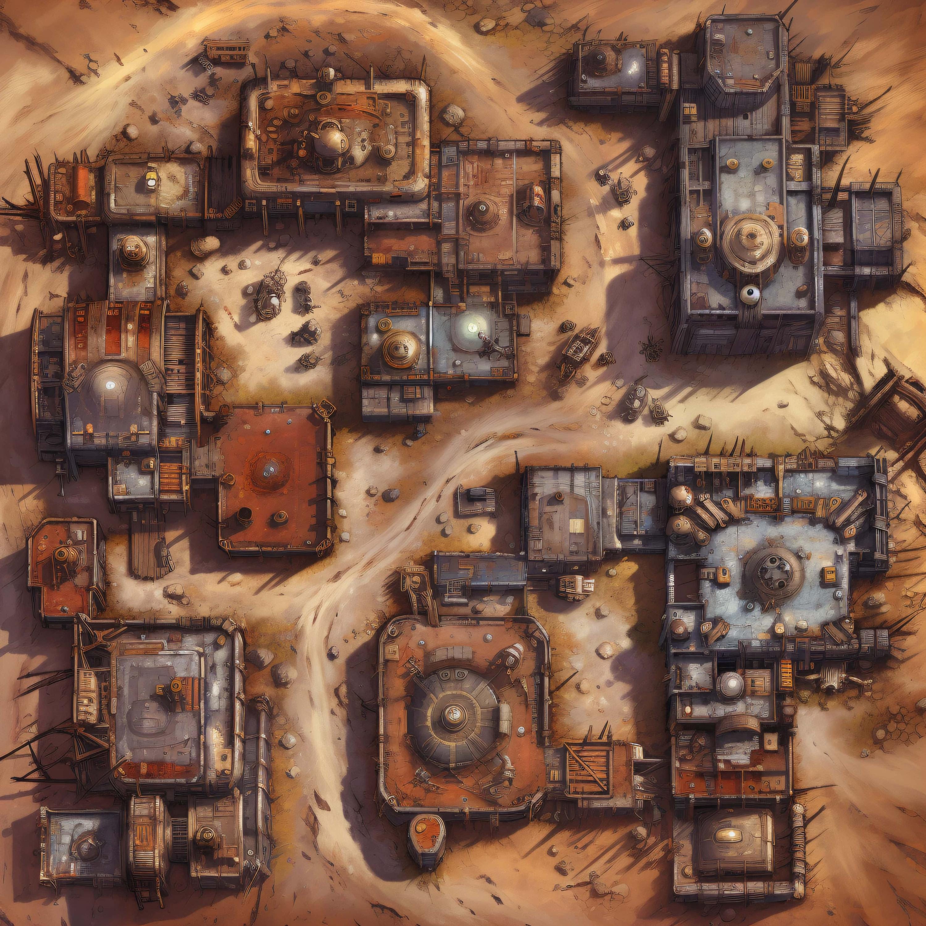 10 Badlands Town Battlemaps, Dnd Battle Map, Pathfinder, D&D, Battlemap ...