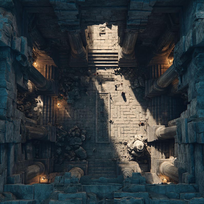 10 Gridless Forgotten Places Battle Maps | VTT Pack for Dnd, Pathfinder ...