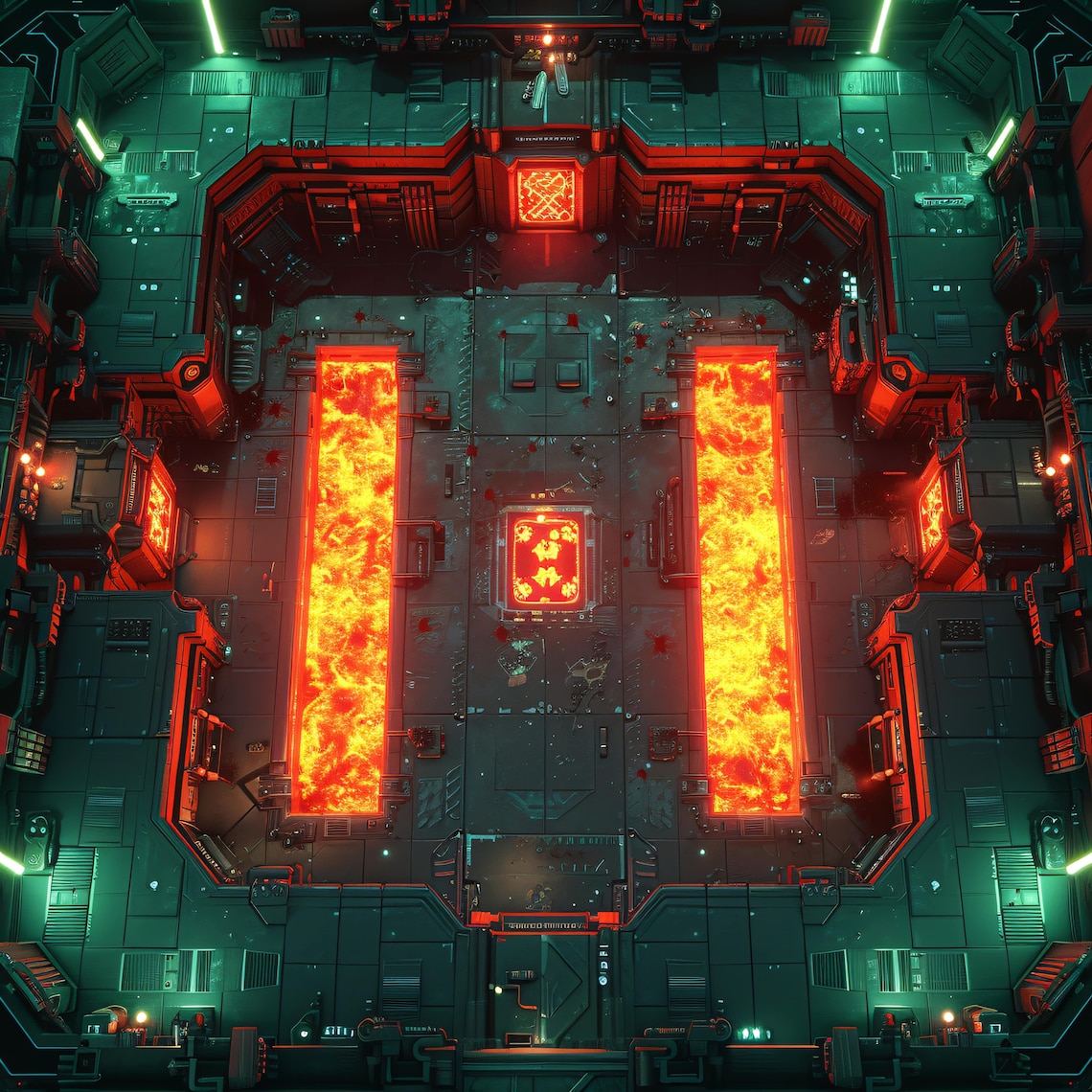 10 Cyberpunk Factory Battlemaps, Sci Fi, Dnd Battle Map, Cyberpunk, D&D ...