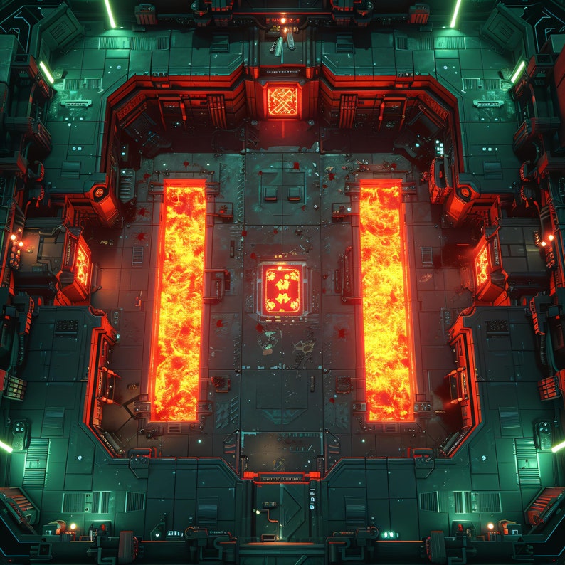 10 Cyberpunk Factory Battlemaps, Sci Fi, Dnd Battle Map, Cyberpunk, D&D ...