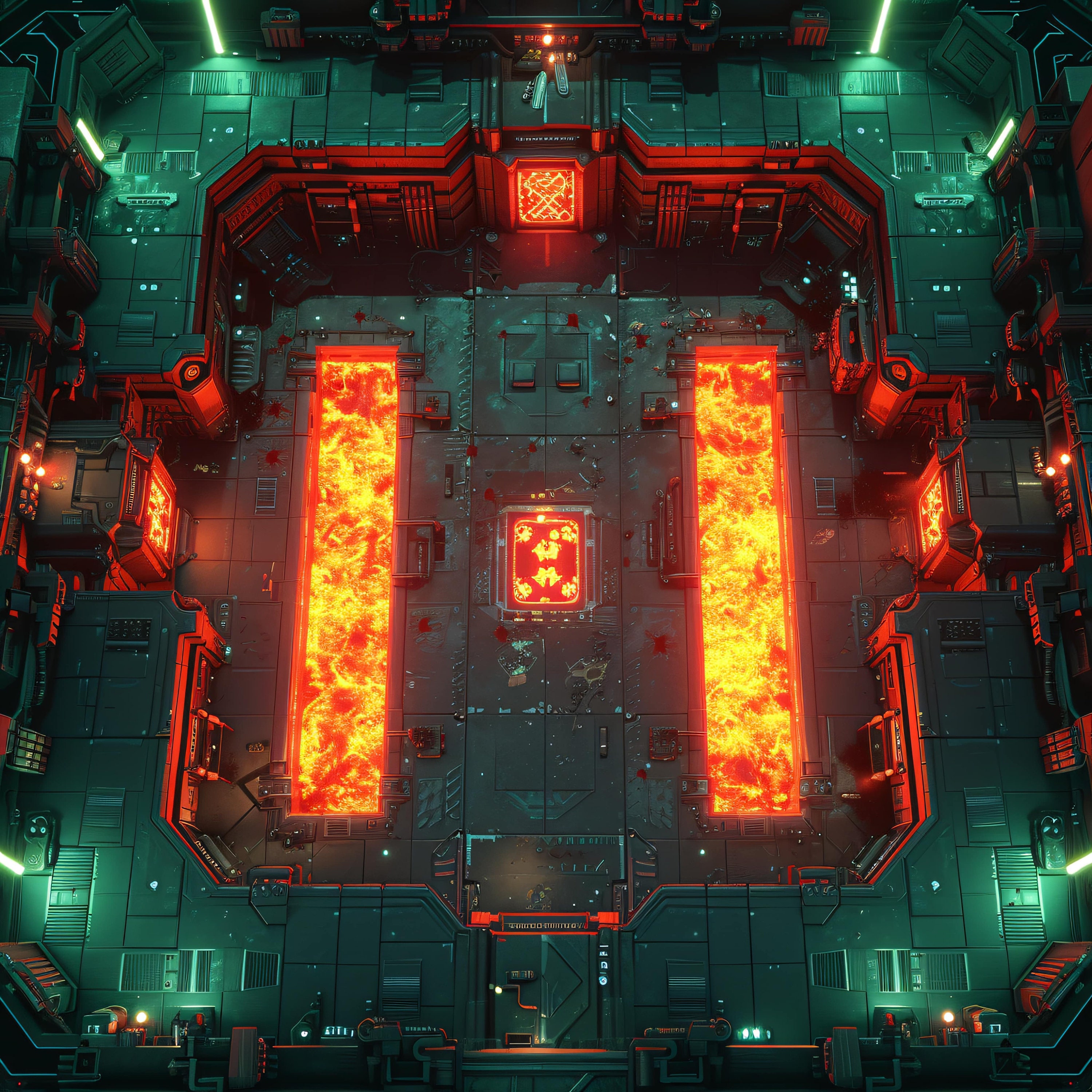 10 Cyberpunk Factory Battlemaps, Sci Fi, Dnd Battle Map, Cyberpunk, D&D ...