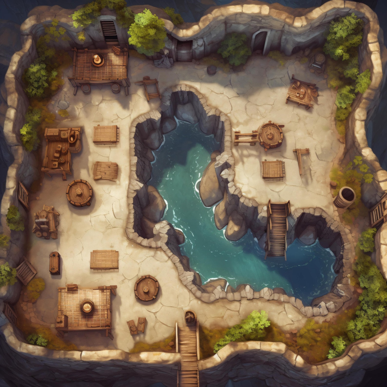 10 Outpost Battle Maps, Dnd Battle Map, Pathfinder, D&D, Battlemap ...